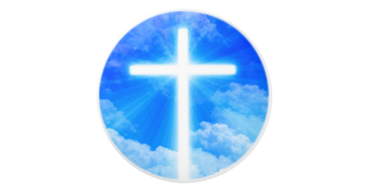 Cross of Light Jesus Christ Customizable Christian Ceramic Knob | Zazzle