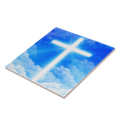 Cross of Light Jesus Christ Customizable Christian Ceramic Tile | Zazzle