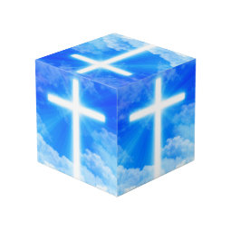 Cross of Light Jesus Christ Customizable Christian Cube | Zazzle