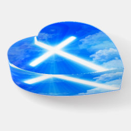 Cross of Light Jesus Christ Customizable Christian Paperweight | Zazzle