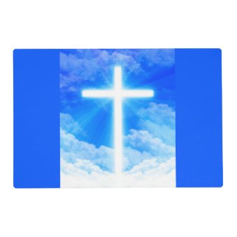Cross of Light Jesus Christ Customizable Christian Placemat | Zazzle