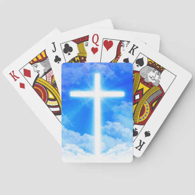 Cross of Light Jesus Christ Customizable Christian Poker Cards | Zazzle