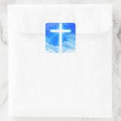 Cross of Light Jesus Christ Customizable Christian Square Sticker | Zazzle