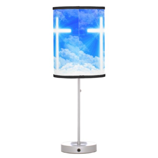Cross of Light Jesus Christ Customizable Christian Table Lamp | Zazzle