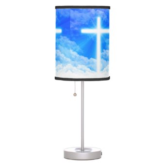 Cross of Light Jesus Christ Customizable Christian Table Lamp | Zazzle