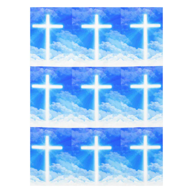 Cross of Light Jesus Christ Customizable Christian Tablecloth | Zazzle