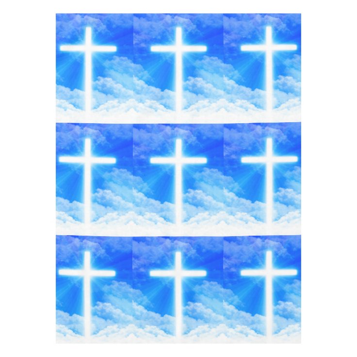 Cross of Light Jesus Christ Customizable Christian Tablecloth | Zazzle