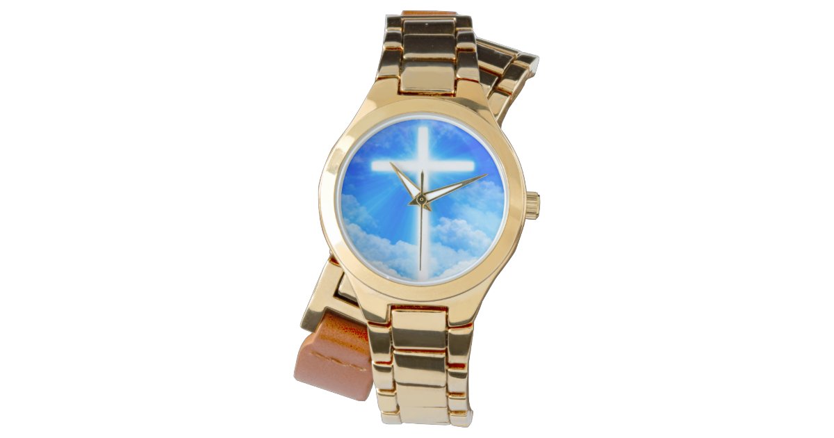 Cross of Light Jesus Christ Customizable Christian Watch | Zazzle