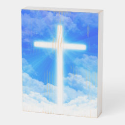 Cross of Light Jesus Christ Customizable Christian Wooden Box Sign | Zazzle