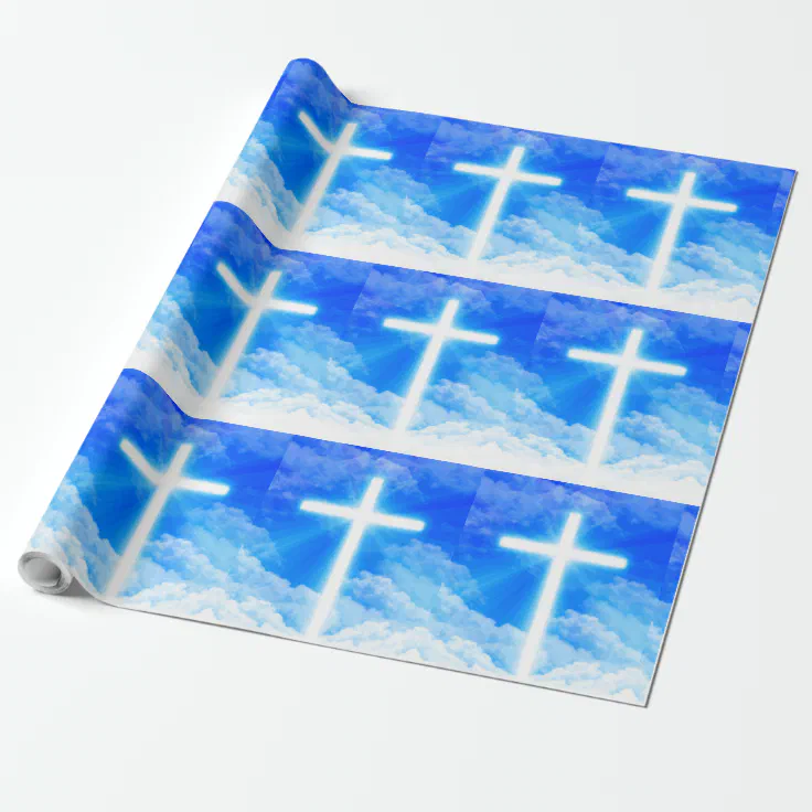 Cross of Light Jesus Christ Customizable Christian Wrapping Paper | Zazzle