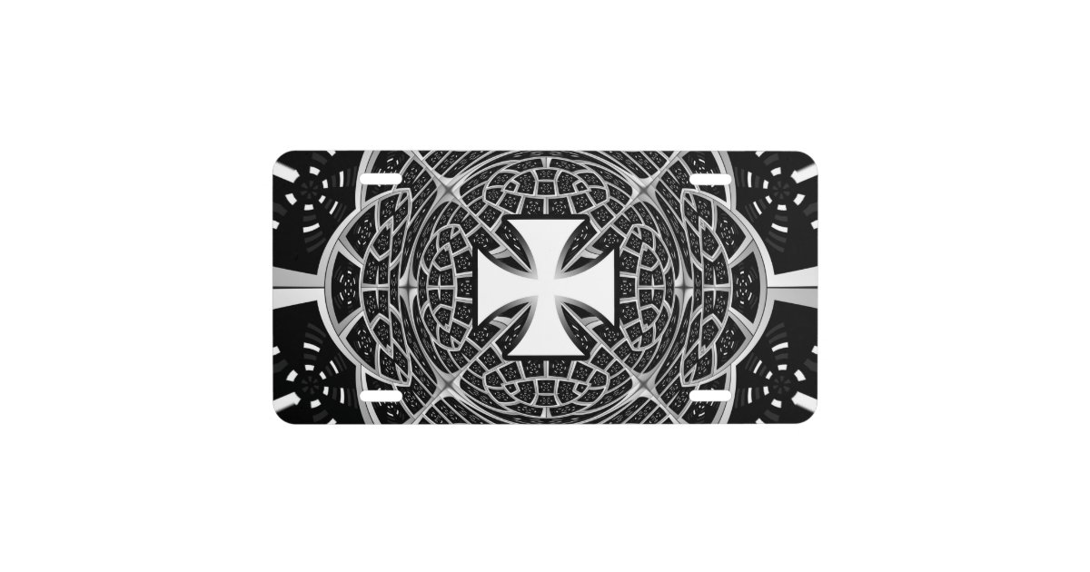 Cross pattée license plate | Zazzle