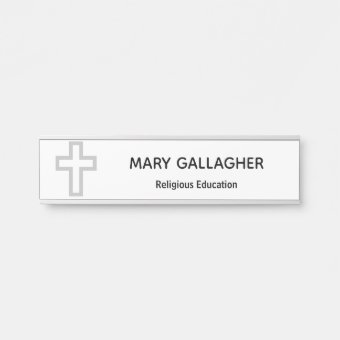 "Cross" Personalized Name Door Plate Door Sign | Zazzle