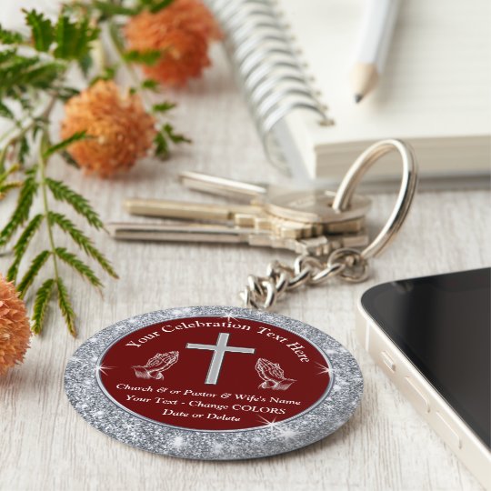 Cross Praying Hands Church Anniversary Souvenirs Keychain | Zazzle.com