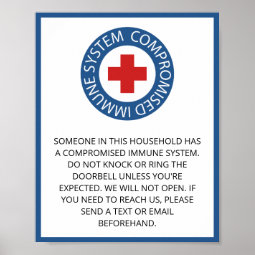 Cross Red Blue Compromised Immune System Poster | Zazzle