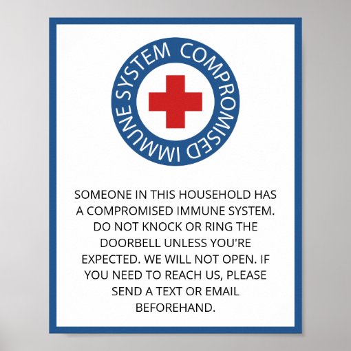 Cross Red Blue Compromised Immune System Poster | Zazzle