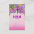 Cross Repent Now Religious Business Card | Zazzle