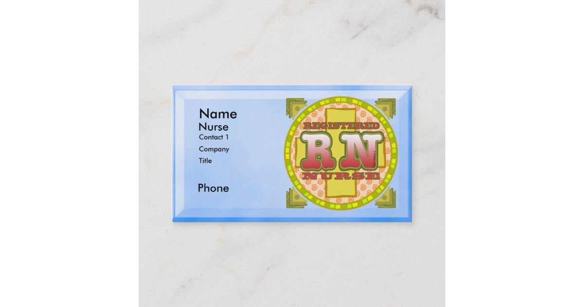 Cross RN Nurse Business Card | Zazzle