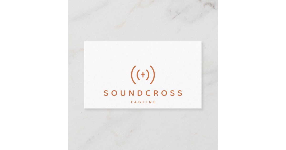 Cross & Sound logo business card template | Zazzle