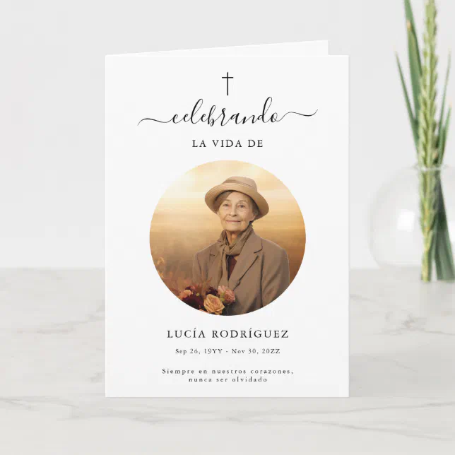 Cross Spanish Funeral Memorial Obituary Program | Zazzle