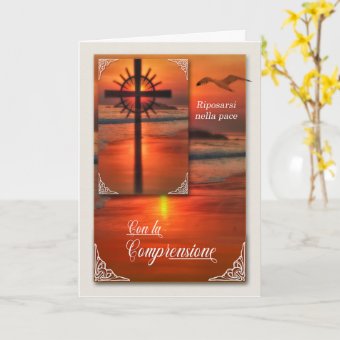 Cross Sunset Con la Comprensione Italian Sympathy Card | Zazzle