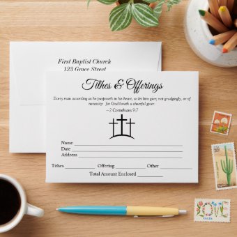 Cross Tithes & Offering Envelopes | Zazzle