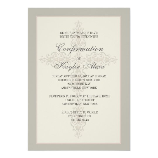 Cross Watermark Religious Invitation | Zazzle.com