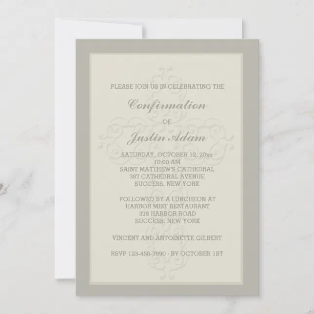 Cross Watermark Religious Invitation | Zazzle