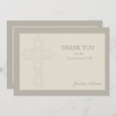 Cross Watermark Religious Thank You Notecard | Zazzle