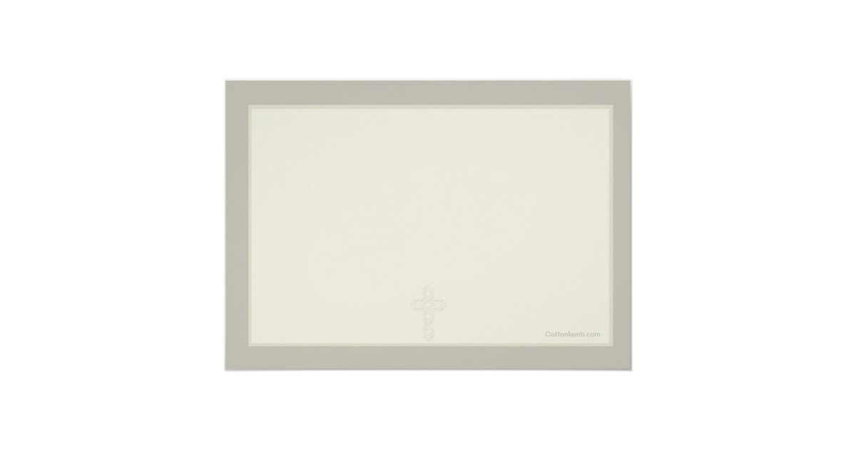 Cross Watermark Religious Thank You Notecard | Zazzle