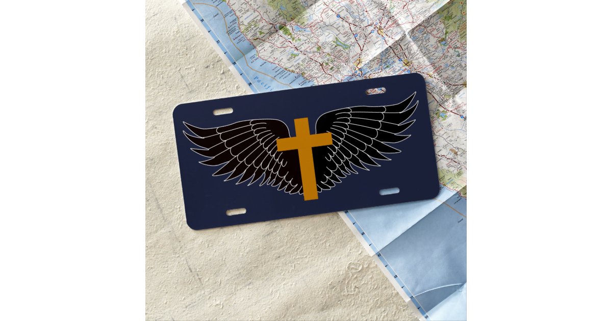 Cross Wing License Plate | Zazzle
