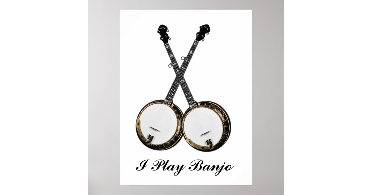 CROSSED BANJOS-POSTER POSTER | Zazzle
