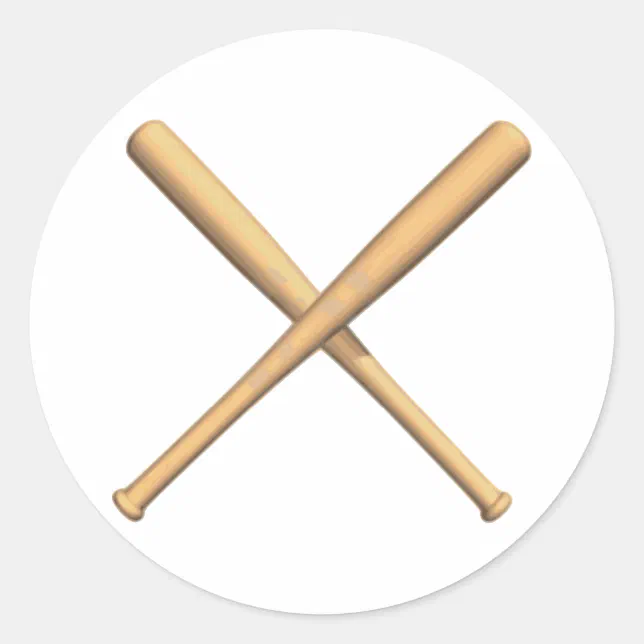 Crossed Baseball Bats Classic Round Sticker | Zazzle