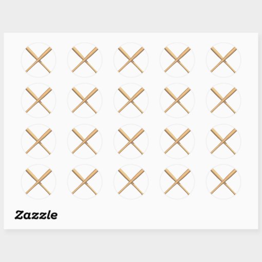 Crossed Baseball Bats Classic Round Sticker | Zazzle