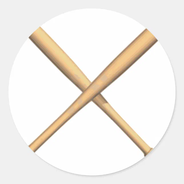 Crossed Baseball Bats Classic Round Sticker | Zazzle