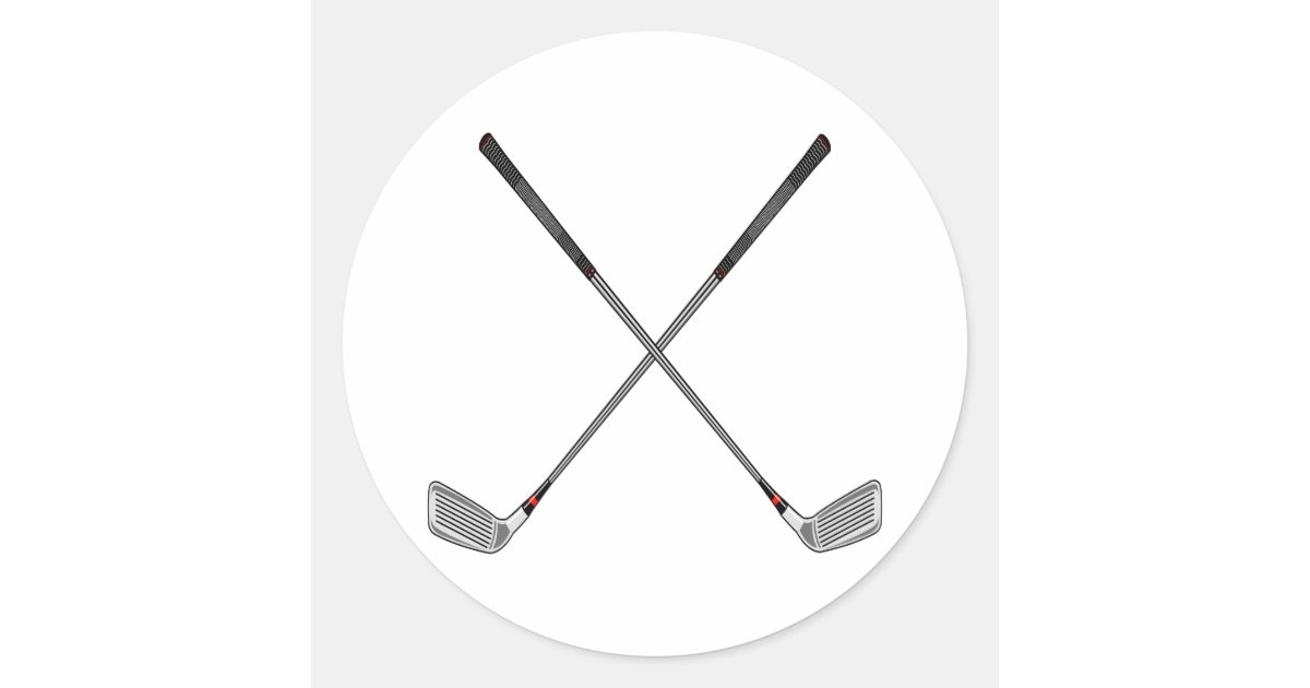 Crossed Clubs Classic Round Sticker | Zazzle