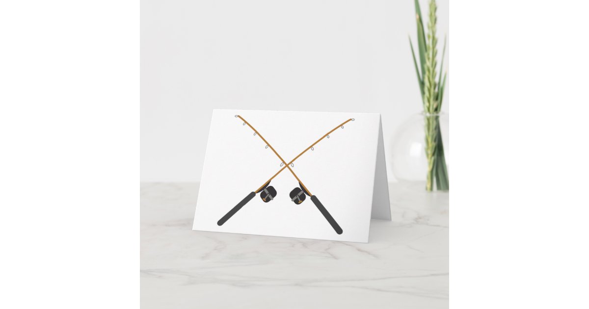 Crossed Fishing Rods Card | Zazzle