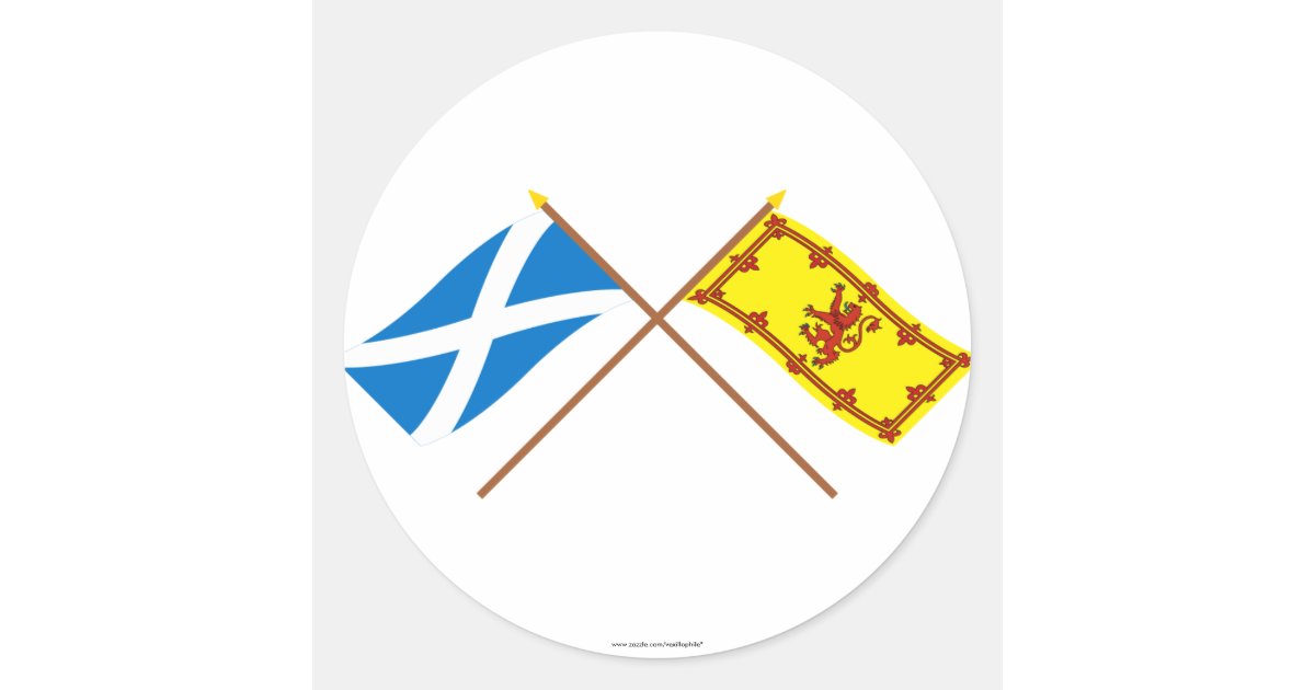 Crossed Flags of Scotland Classic Round Sticker | Zazzle