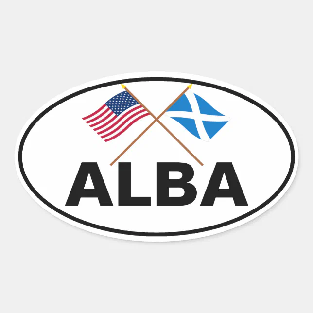 Crossed Flags of the USA and Scotland (Cross) Oval Sticker | Zazzle