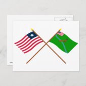 Crossed Liberia and Lofa County Flags Postcard | Zazzle