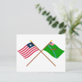 Crossed Liberia and Lofa County Flags Postcard | Zazzle
