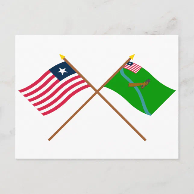 Crossed Liberia and Lofa County Flags Postcard | Zazzle