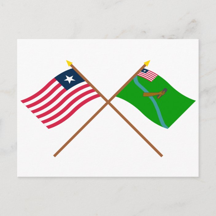 Crossed Liberia and Lofa County Flags Postcard | Zazzle.com