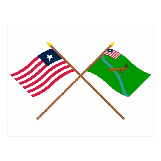 Crossed Liberia and Lofa County Flags Postcard | Zazzle.com