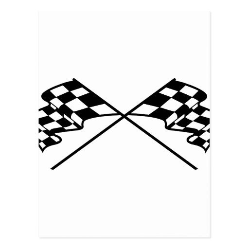 Crossed Racing Flags Postcard | Zazzle