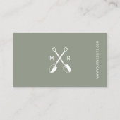 Crossed Spades Logo Garden Landscaping Mud Green | Business Card | Zazzle
