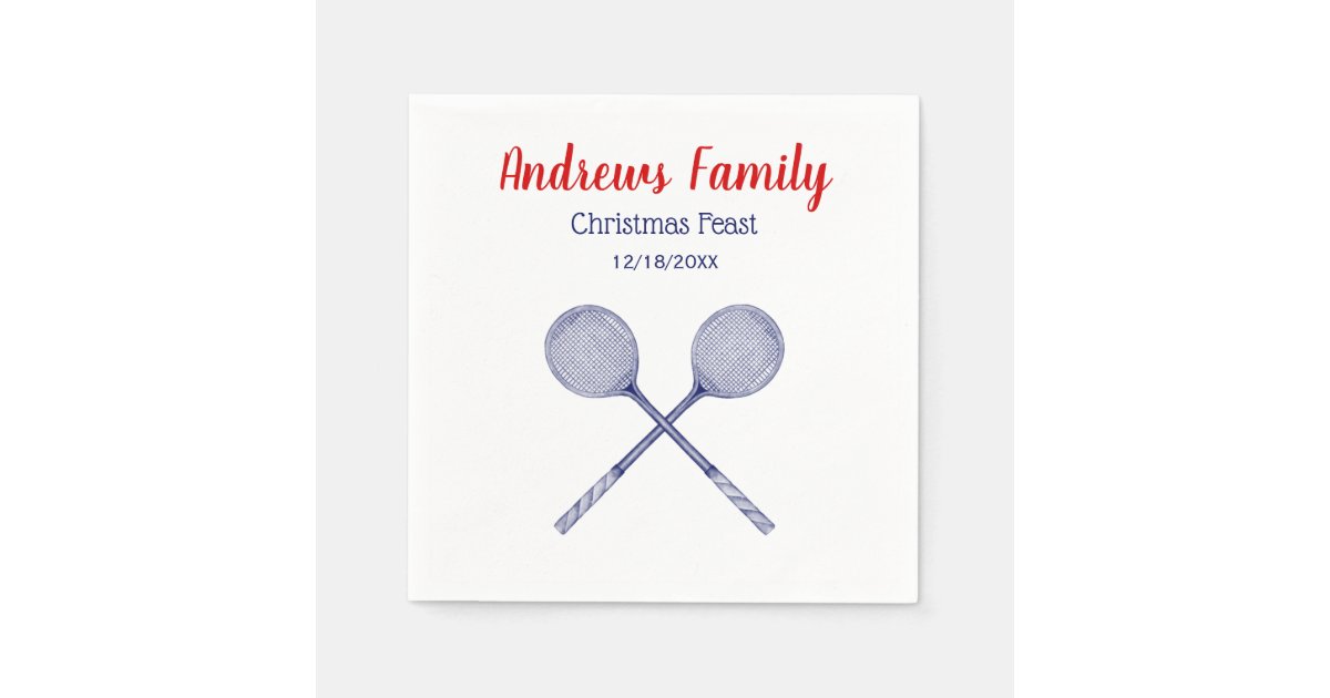 Crossed Squash Racquets Blue Napkins | Zazzle
