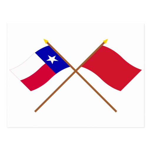 Crossed Texas and Alabama Red Rovers Flags Postcard | Zazzle