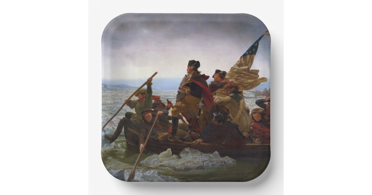 Crossing Delaware 1776: General George Washington Paper Plates | Zazzle