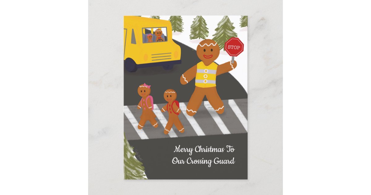 Crossing Guard Christmas Crosswalk Attendant Postc Postcard | Zazzle
