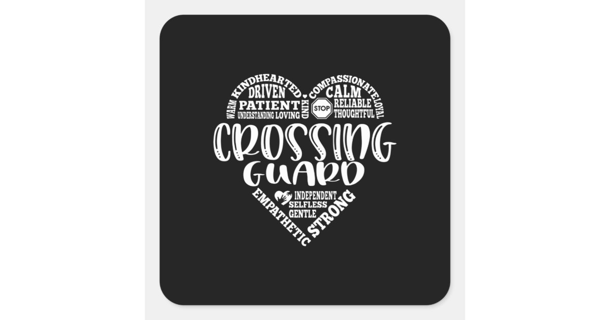 Crossing guard, school crossing guard square sticker | Zazzle